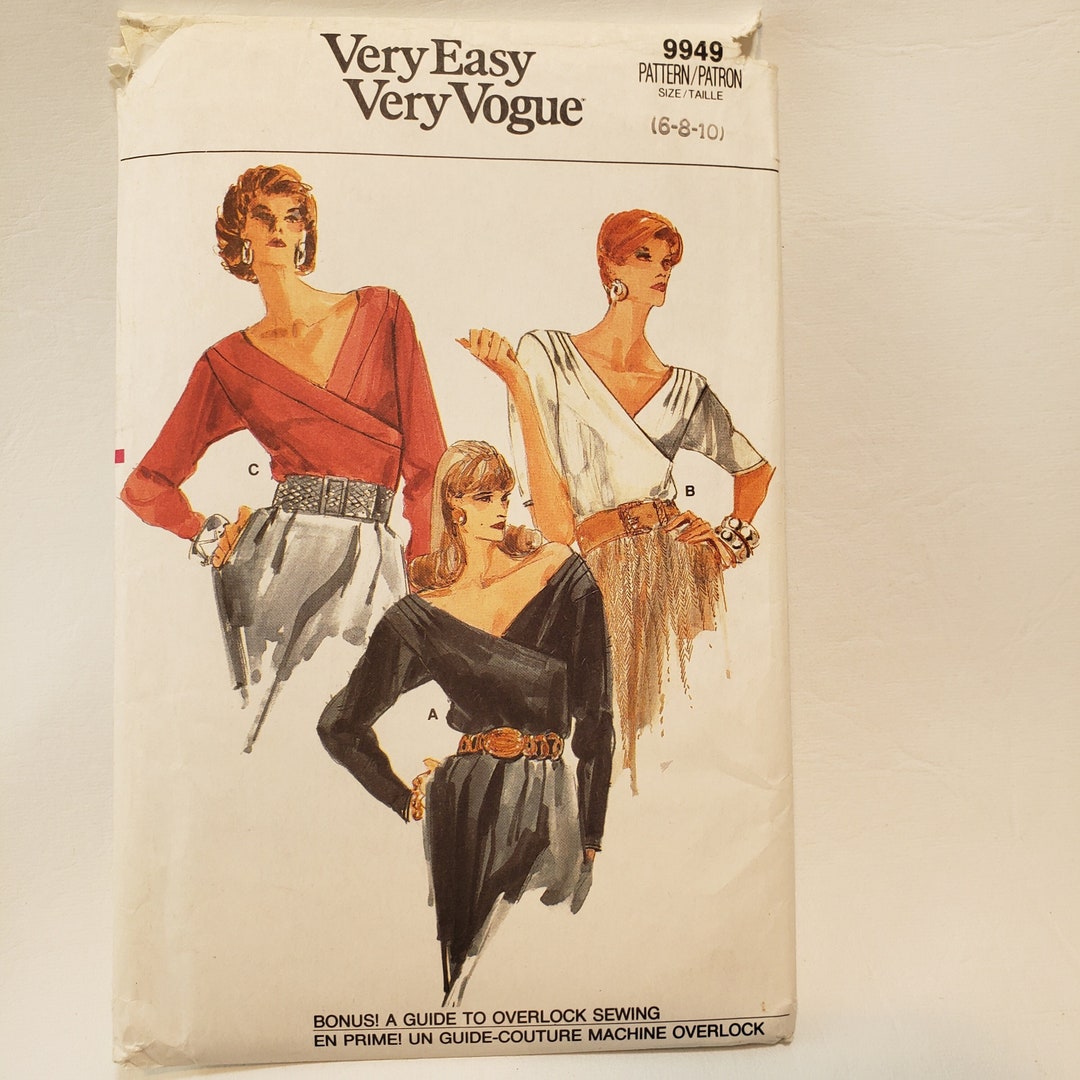 Very Easy Vogue 7189, Sewing Pattern, Crop Top With Long or Short ...