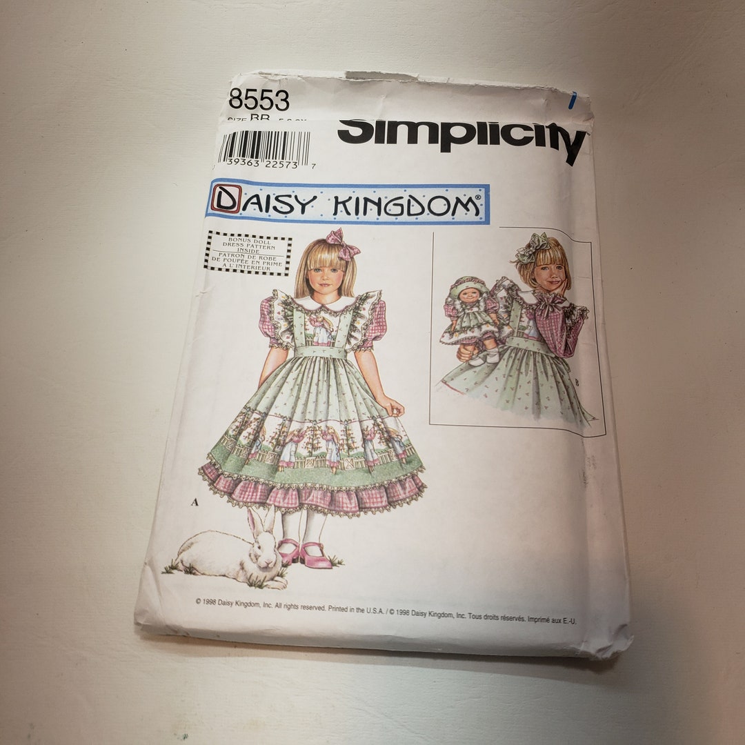 Simplicity 8553 Sewing Pattern, Daisy Kingdom Dress and Pinafore With ...