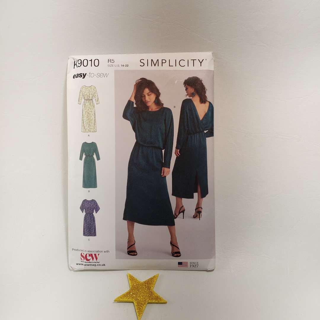 Simplicity K9010easy to Sew Dress Pattern UK Sew Magazine UNCUT FF Plus ...
