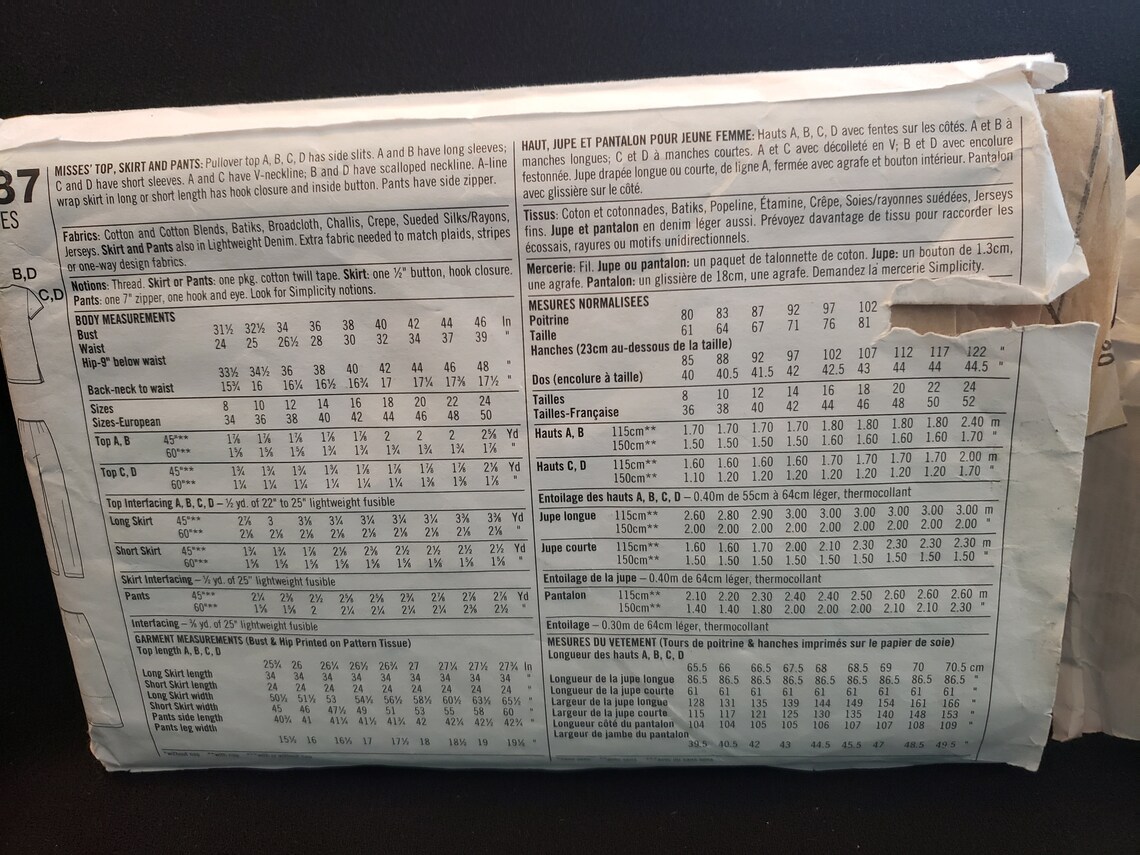 Simplicity 8087 Sewing Pattern for 2 Hour Wardrobe, Misses Pullover Top ...