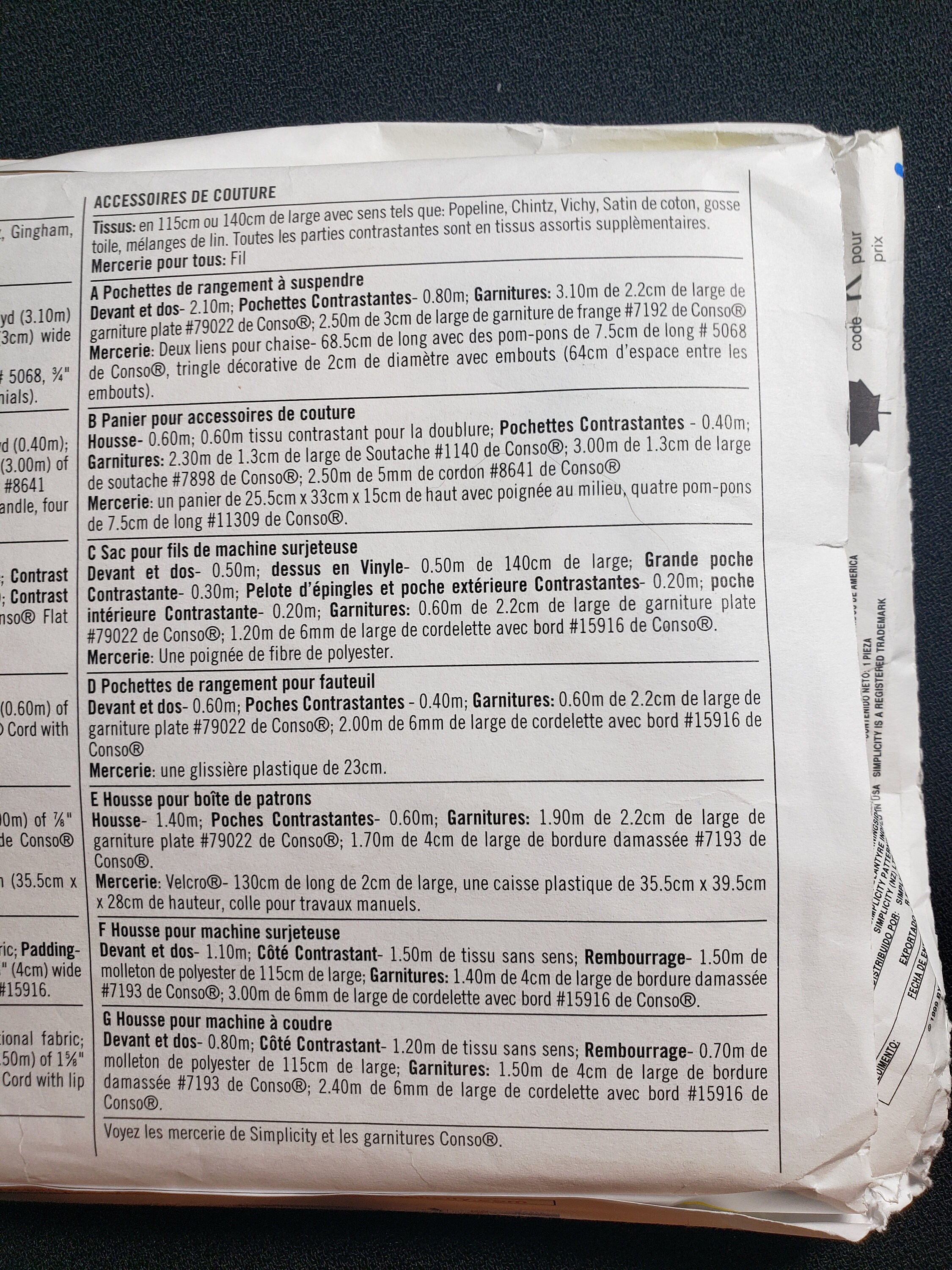 Simplicity 8826 Sewing Pattern for Sewing Room Accessories Wall ...