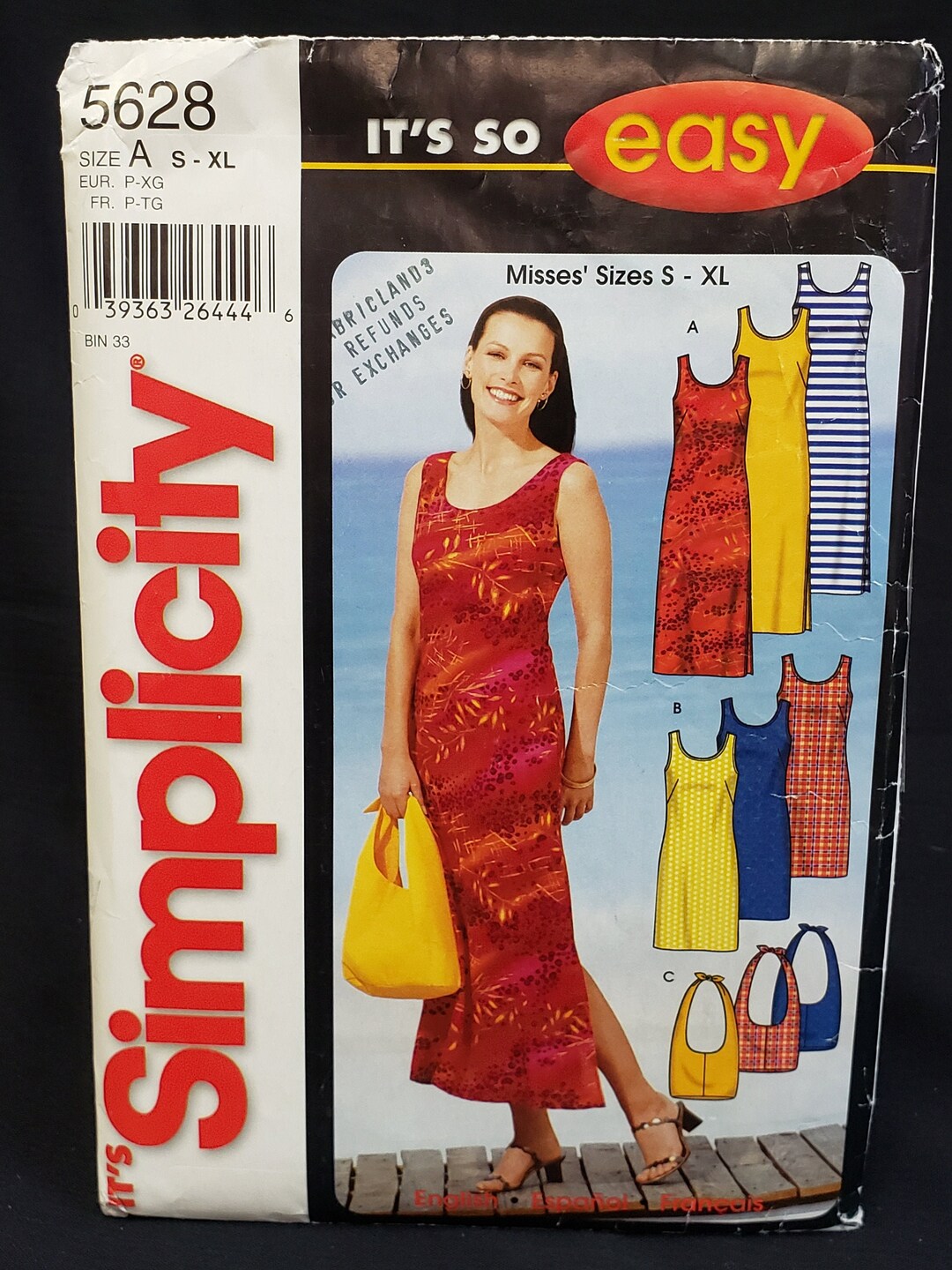 Simplicity 5628 Sewing Pattern Pullover Sleeveless Dress in Two Lengths ...
