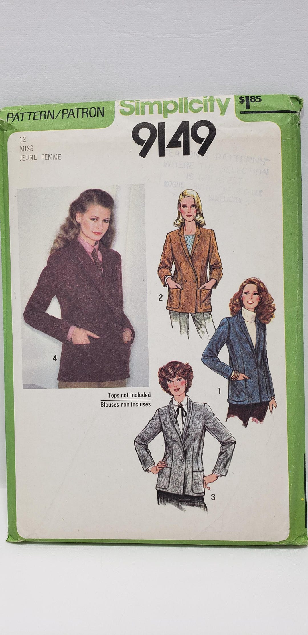 Simplicity 9149, Sewing Pattern for a Semi Fitted, Double or Single ...