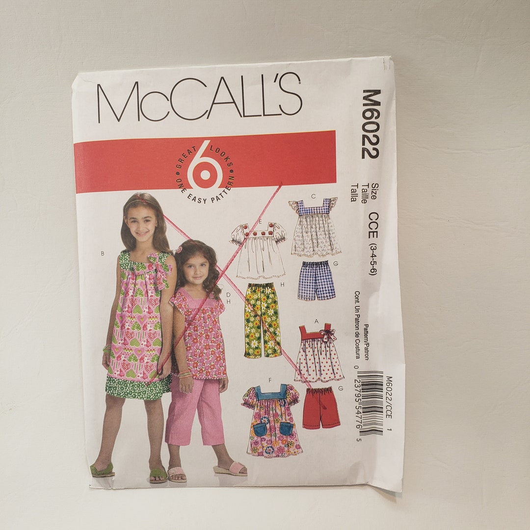Mccall's 6022, Sewing Pattern, Dress, Top, Shorts, Capris, UNCUT FF ...