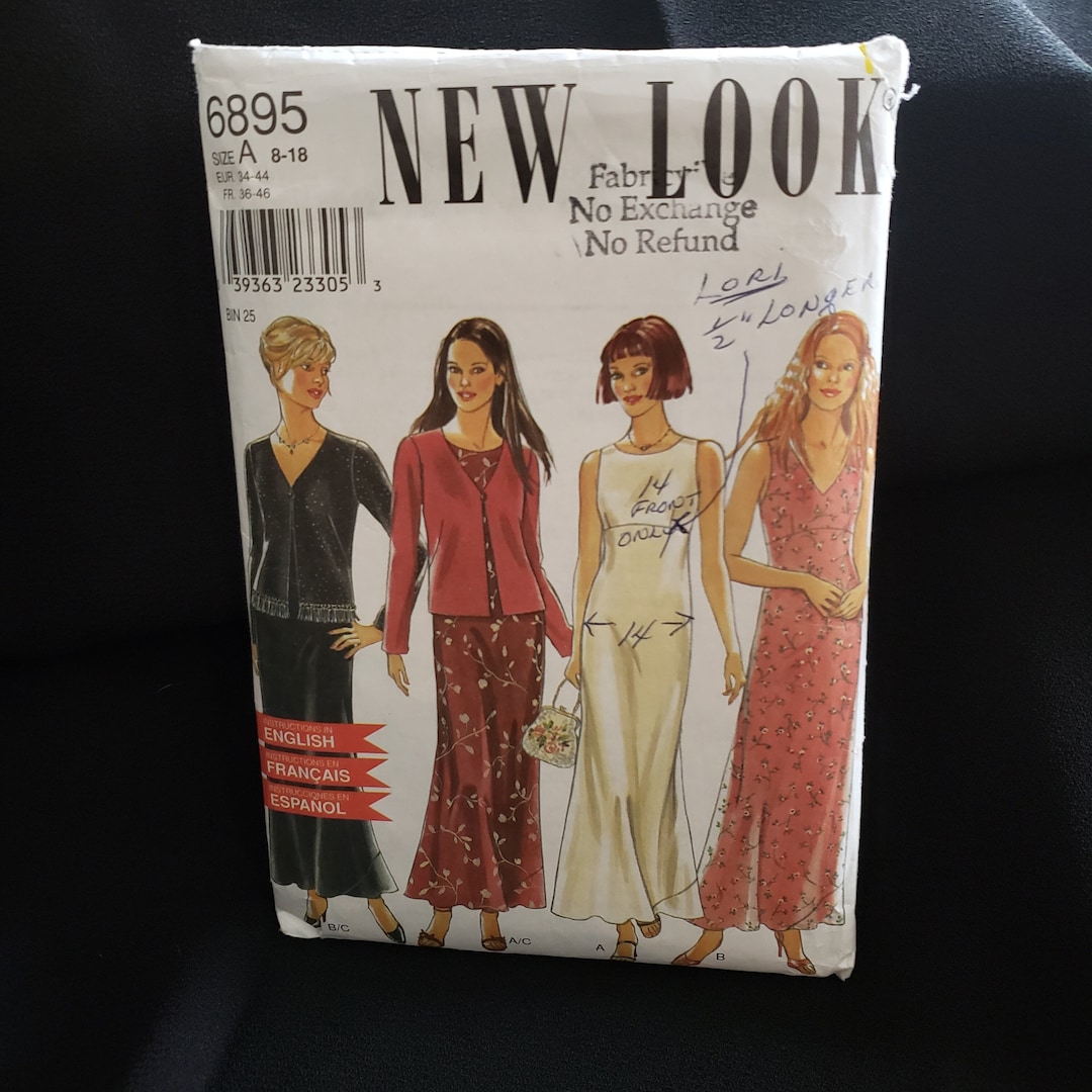 New Look 6895 Sewing Pattern for Misses Empire Waist, Ankle Length ...