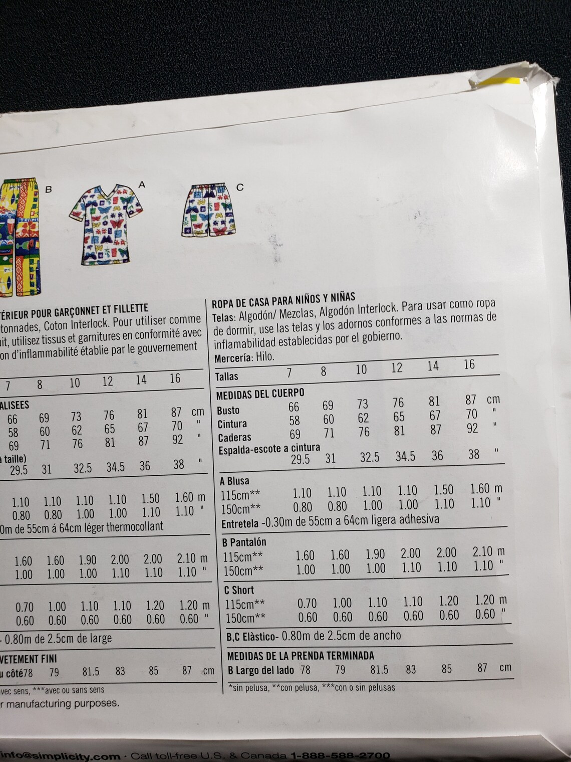 Simplicity 4339 Sewing Pattern for Kids Pajama's in Sizes - Etsy