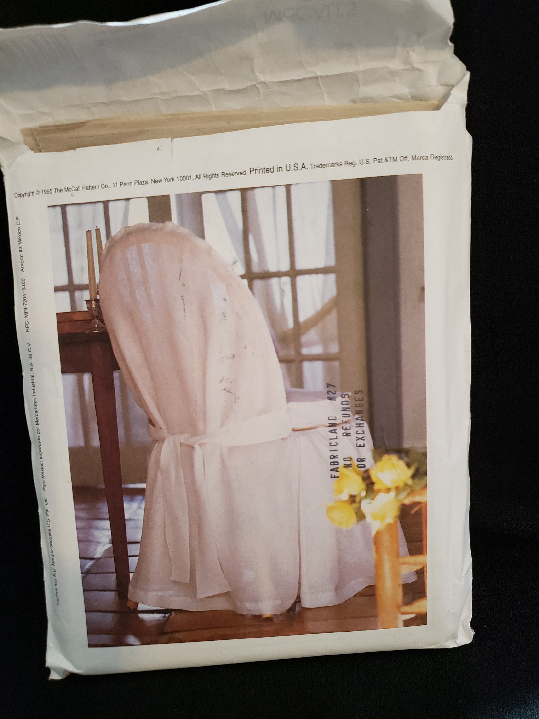 Mccall's 8036 Sewing Pattern for Home Decorating - Chair Cover ...