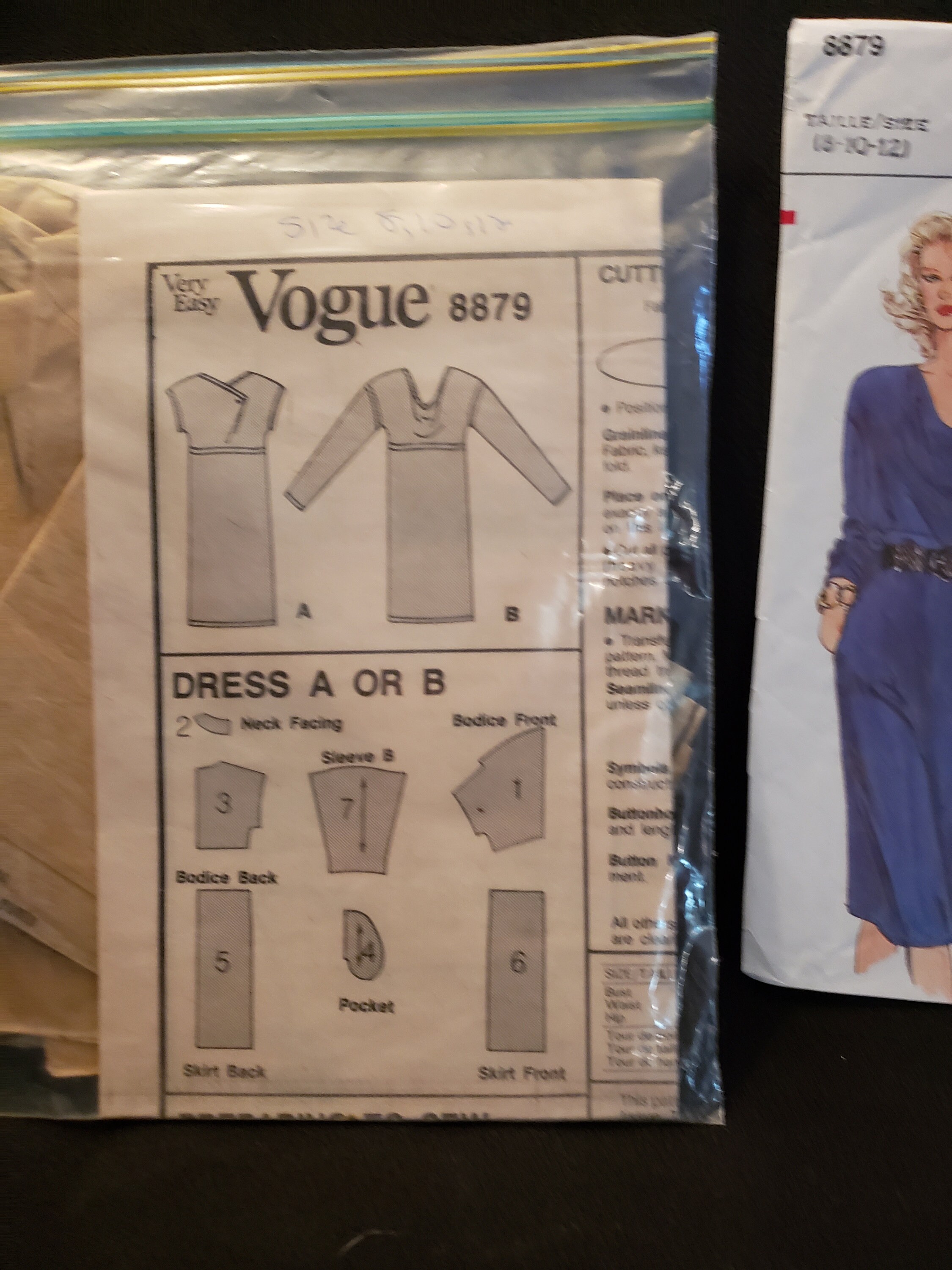 Vogue 8879 Sewing Pattern for Dress, Draped Neckline or Asymmetrical ...