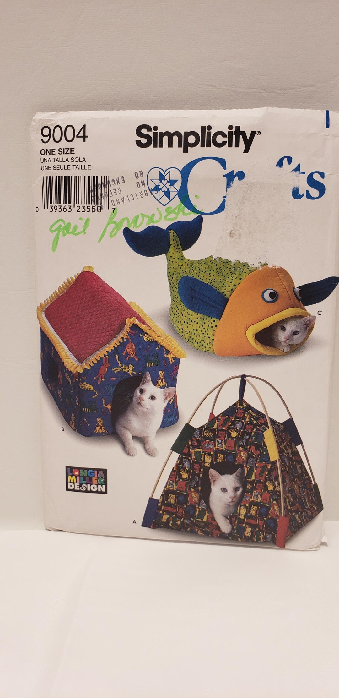 Simplicity 9004 Sewing Pattern Designer Longia Miller Cat Bed Sewing ...