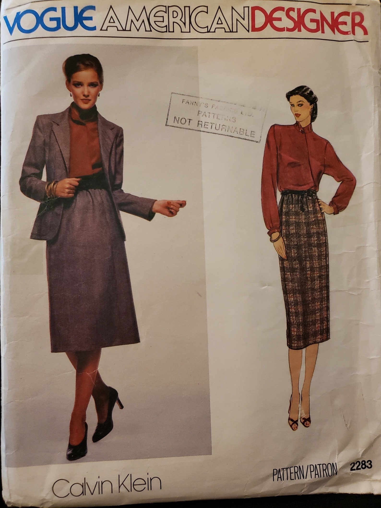 Vogue 2283 Sewing Pattern for Calvin Klein Designer Skirt, Jacket and ...