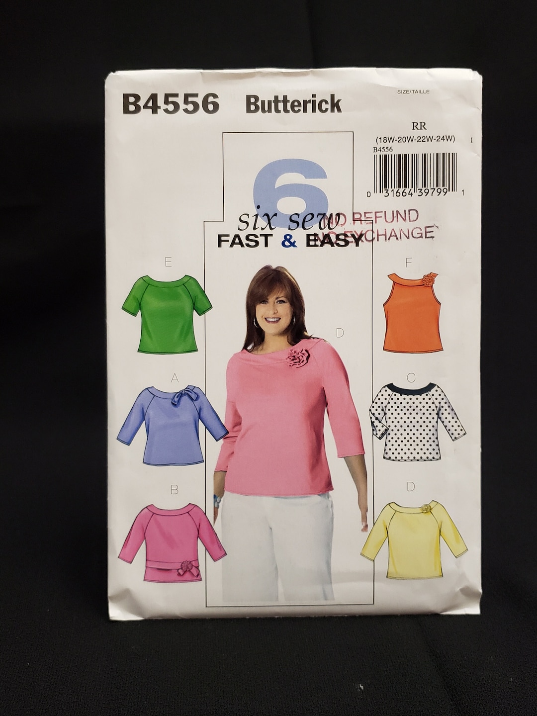 Butterick 4556 Sewing Pattern for Round Shoulder Knit Tops in Plus ...