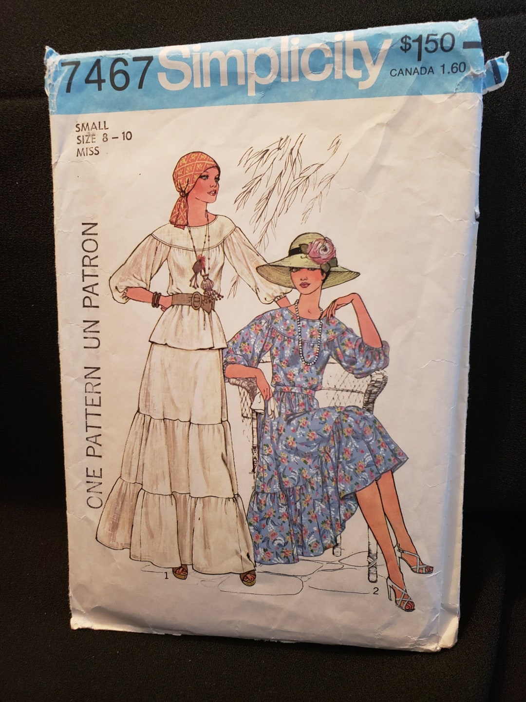Simplicity 7467 Sewing Pattern for Gypsy Type 70's Outfit - Etsy