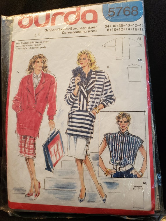 Burda 5768 Sewing Pattern Pullover Jacket Button Front | Etsy