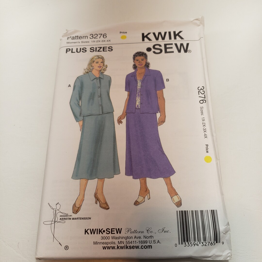 Kwik Sew 3276, Plus Size Sewing Pattern, Shell, Tank, Shirt, Skirt ...