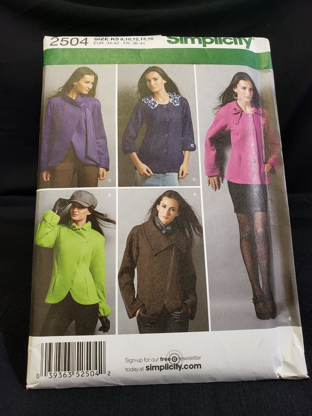 Simplicity 2504 Sewing Pattern for Womens Jacket - Special Designs ...
