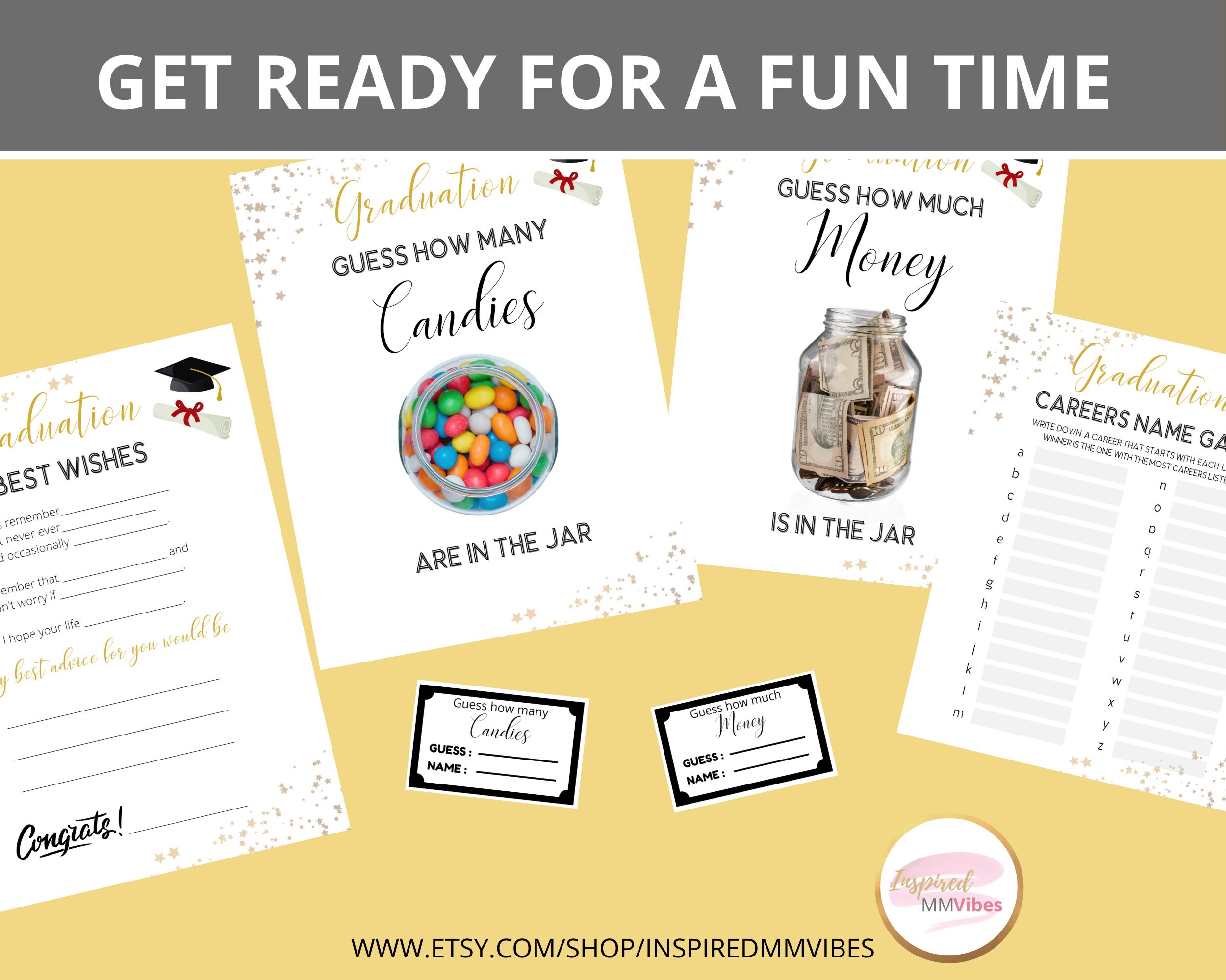 Graduation Party Games Printable Bundle High School College - Etsy