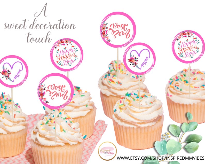 Mother’s Day Cupcake Toppers Printable Sweet Printable Cupcake Topper 2 ...