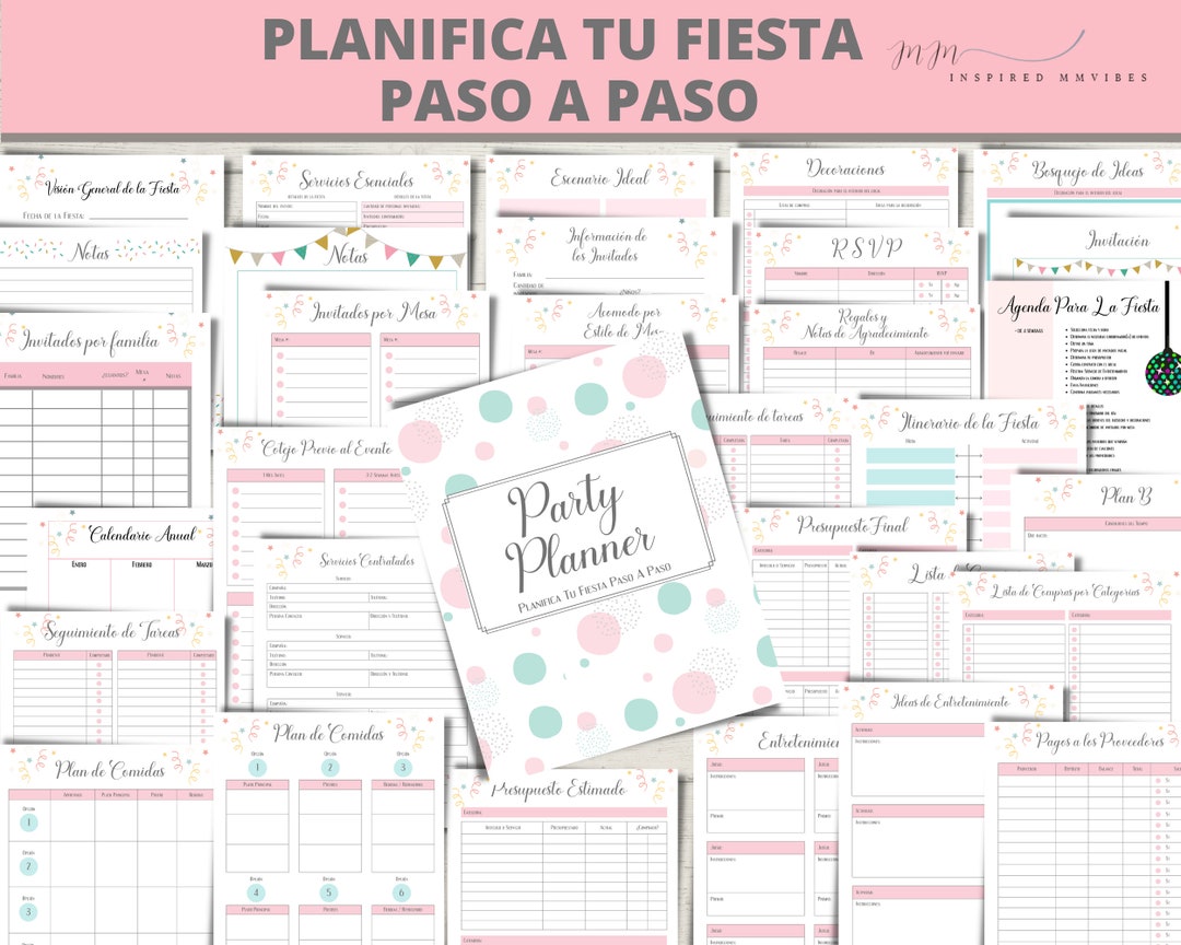 Planifica Tu Fiesta Paso a Paso/ Party Planner En Español/ Agenda De ...