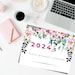 PRINTABLE 2024 FLORAL CALENDAR Digital Download Blossom Theme Planner ...