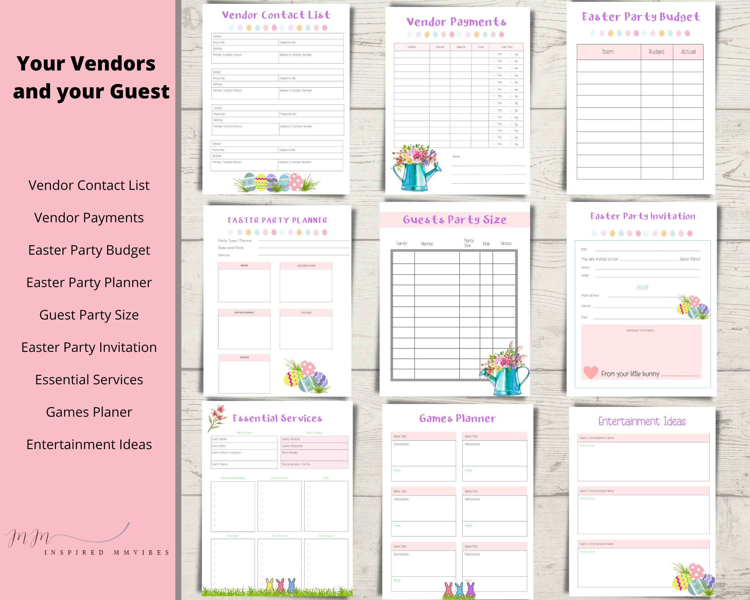 Easter Printable/ Kids/ Easter Planner Bundle /spring Printable/ Easter ...