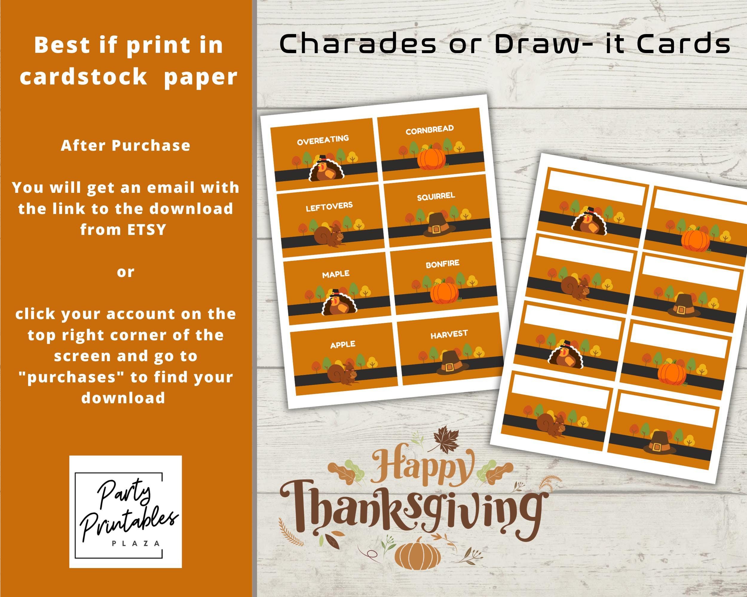Thanksgiving Party Games Printable Bundle Family and Friends Fun ...