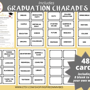 Graduation Party Games Printable Bundle High School College - Etsy