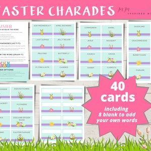 Easter Charades Family and Friends Fun Game Cards/ Ester Printable ...