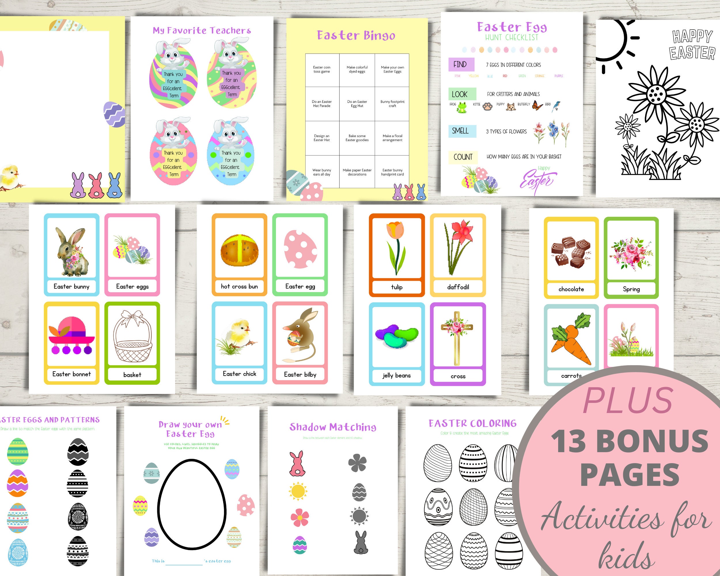 Easter Printable/ Kids/ Easter Planner Bundle /spring Printable/ Easter ...