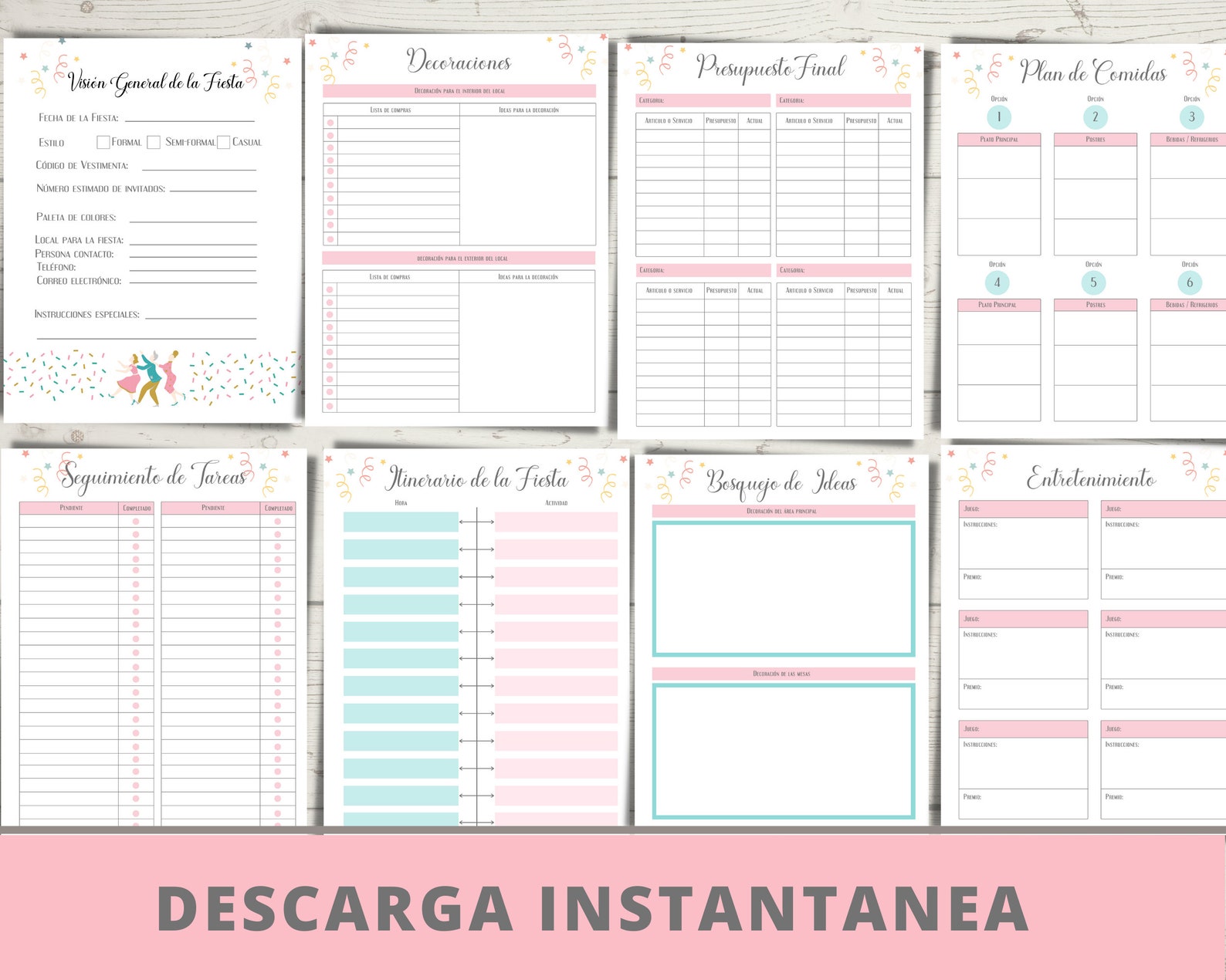 Planifica Tu Fiesta Paso a Paso/ Party Planner En Español/ Agenda De ...