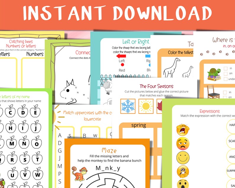 Learning Activities, Kids Fun Learning Game Bundle, First Alphabet Book ...