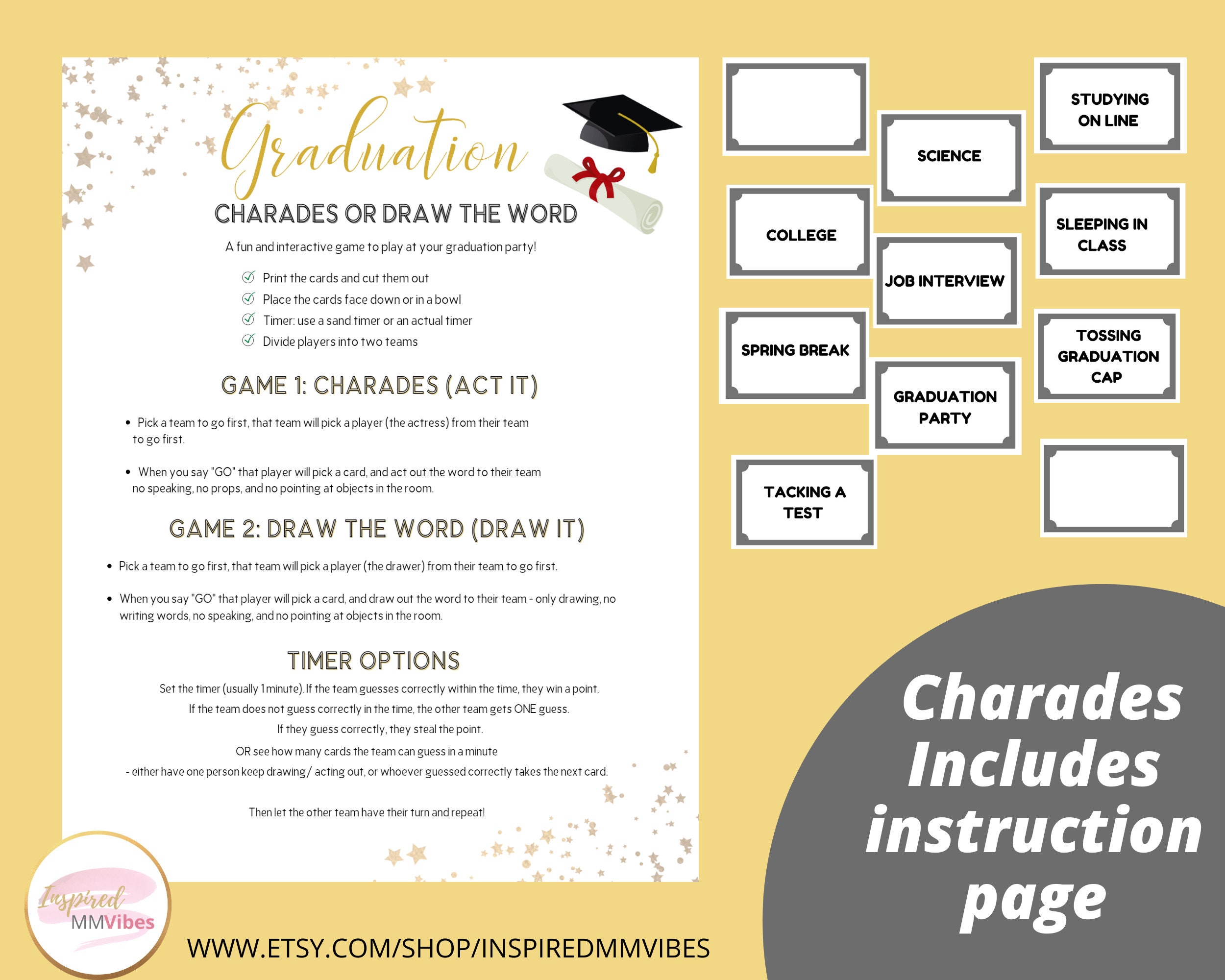 Graduation Party Games Printable Bundle High School College - Etsy