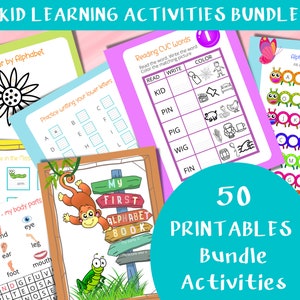 Learning Activities, Kids Fun Learning Game Bundle, First Alphabet Book ...