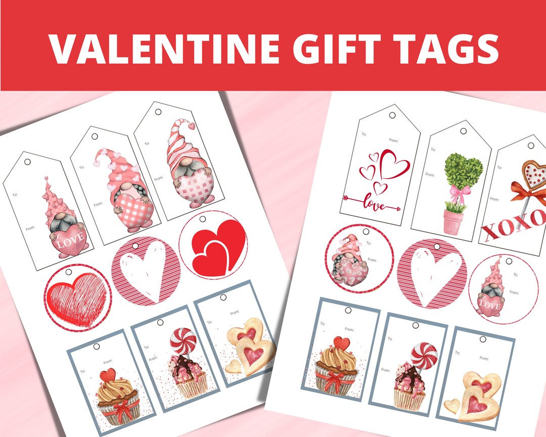 Valentine’s Day Gift Tags Gift Tags Valentine’s Day Printable PDF ...