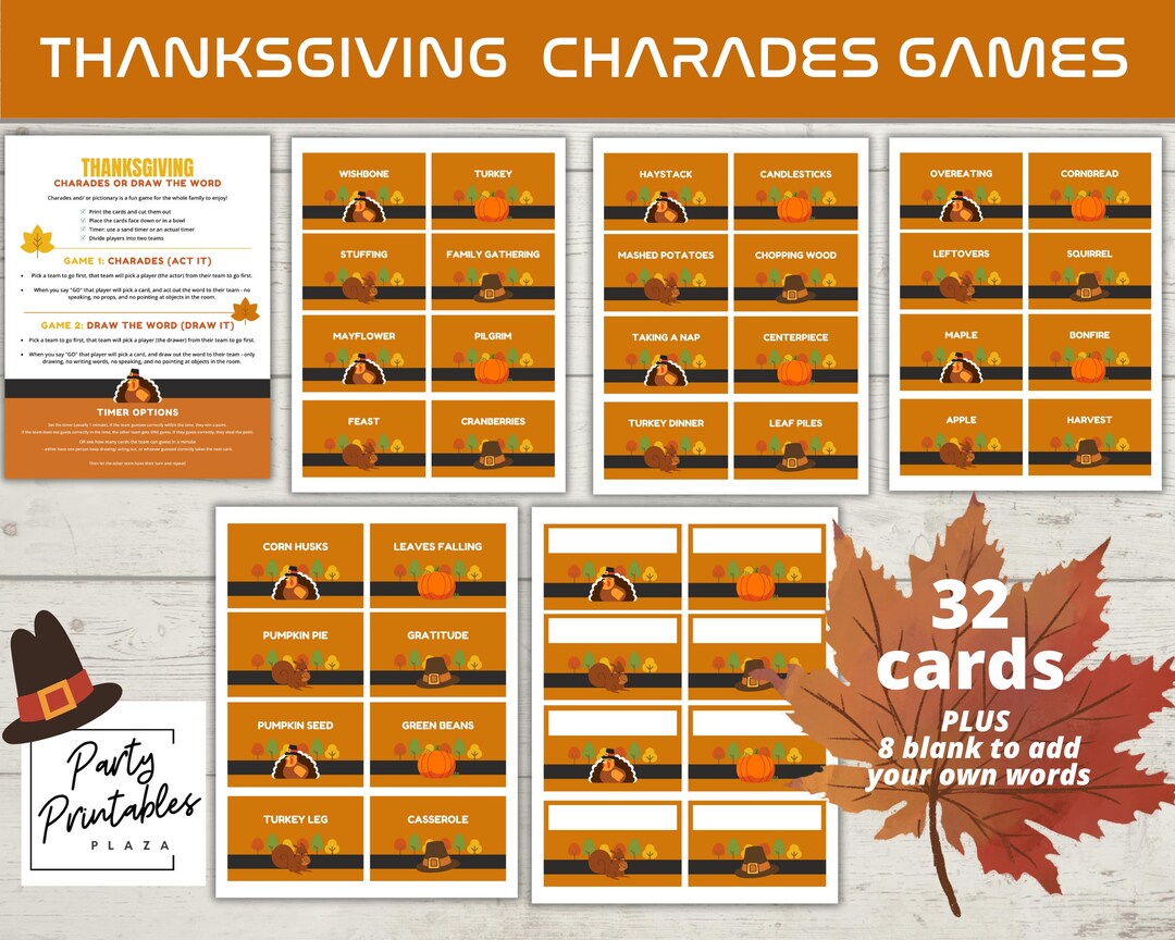 Thanksgiving Party Games Printable Bundle Family and Friends Fun ...