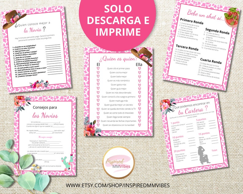 Bridal Games Printables, Cowgirl Bridal Shower, Despedida De Soltera De ...
