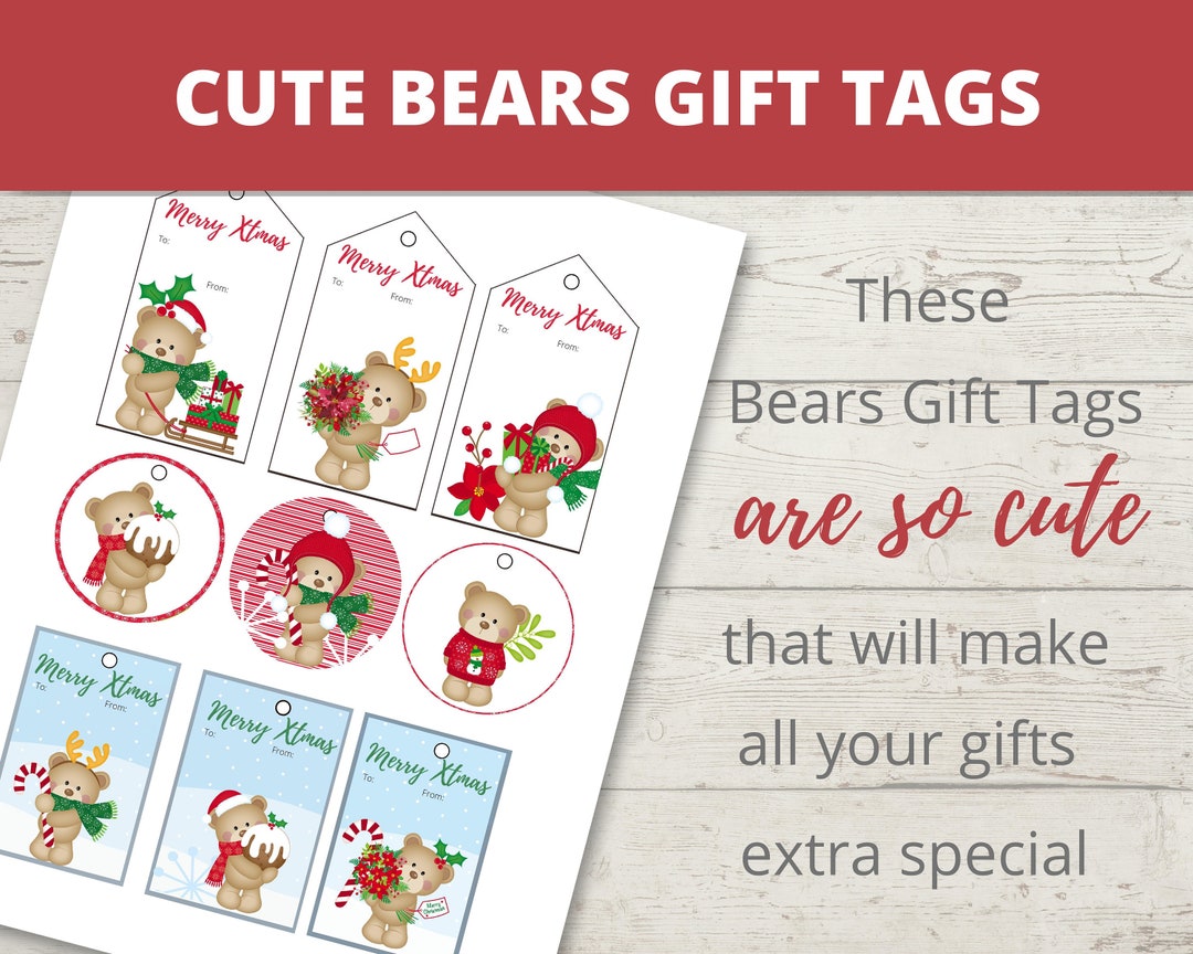 Cute Bears Christmas Gift Tags - Etsy