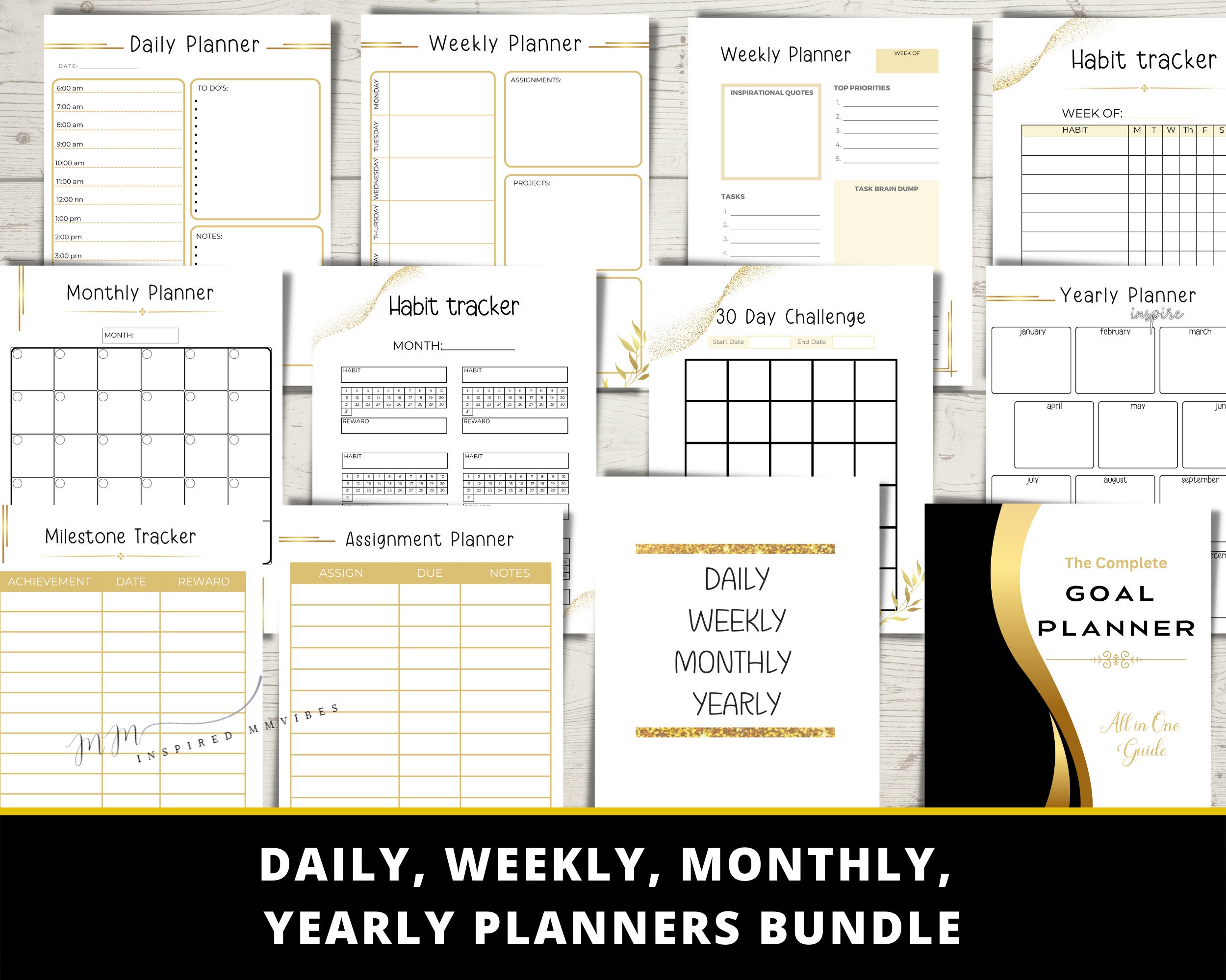 Goal Planner Goal Tracker, SMART Goals, Daily, Weekly, Monthly, Yearly ...