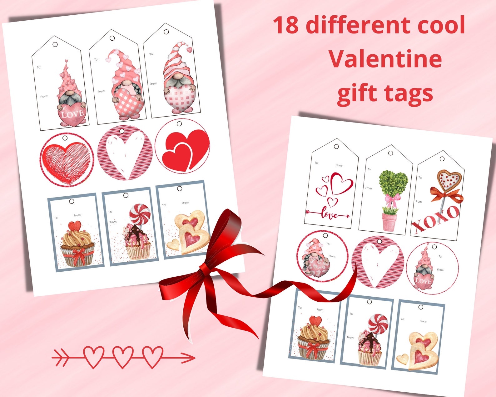 Valentine’s Day Gift Tags Gift Tags Valentine’s Day Printable PDF ...
