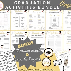 Graduation Party Games Printable Bundle High School College - Etsy