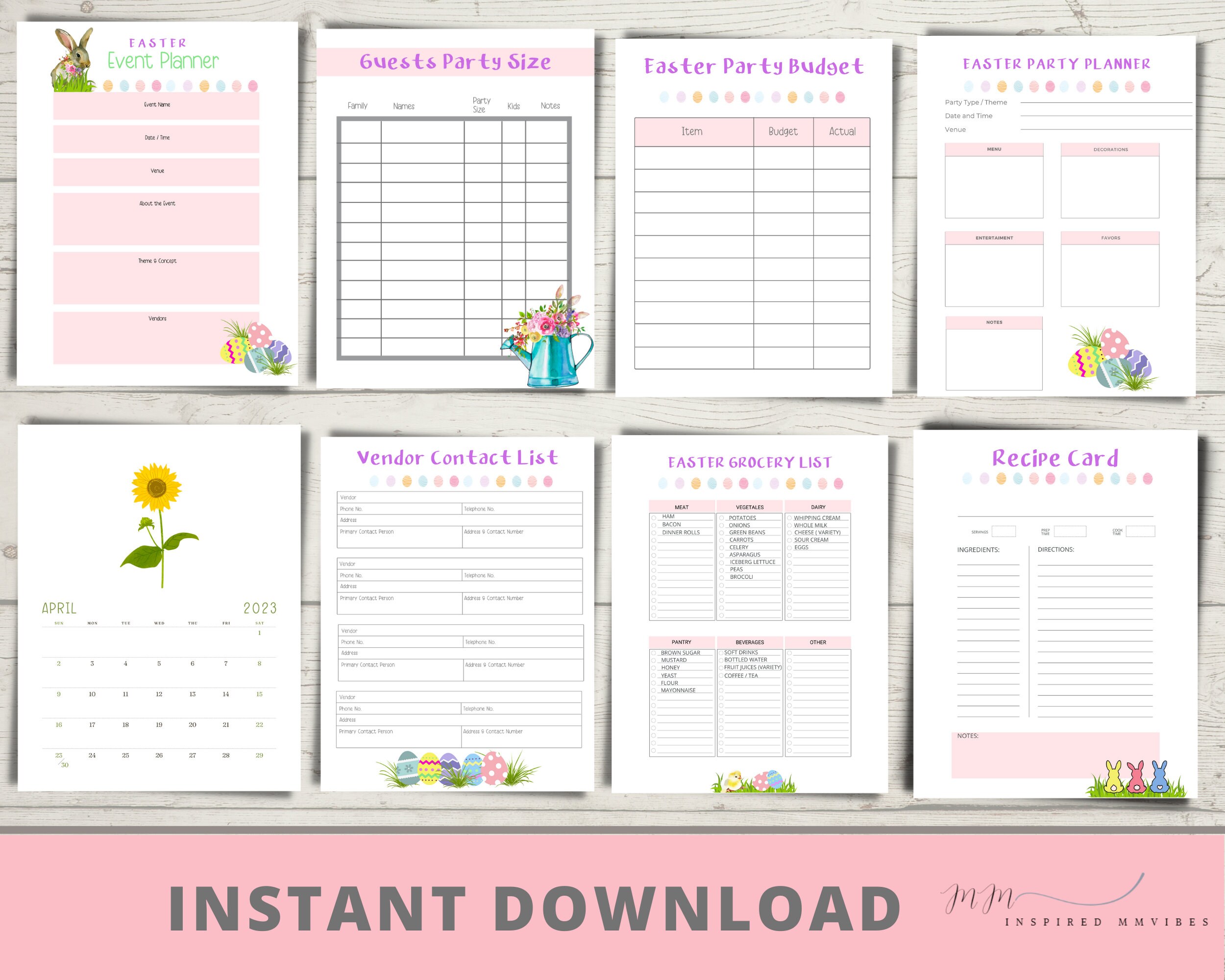 Easter Printable/ Kids/ Easter Planner Bundle /spring Printable/ Easter Planner /easter ...