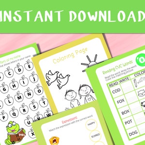 Learning Activities, Kids Fun Learning Game Bundle, First Alphabet Book ...