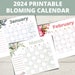 PRINTABLE 2024 FLORAL CALENDAR Digital Download Blossom Theme Planner ...