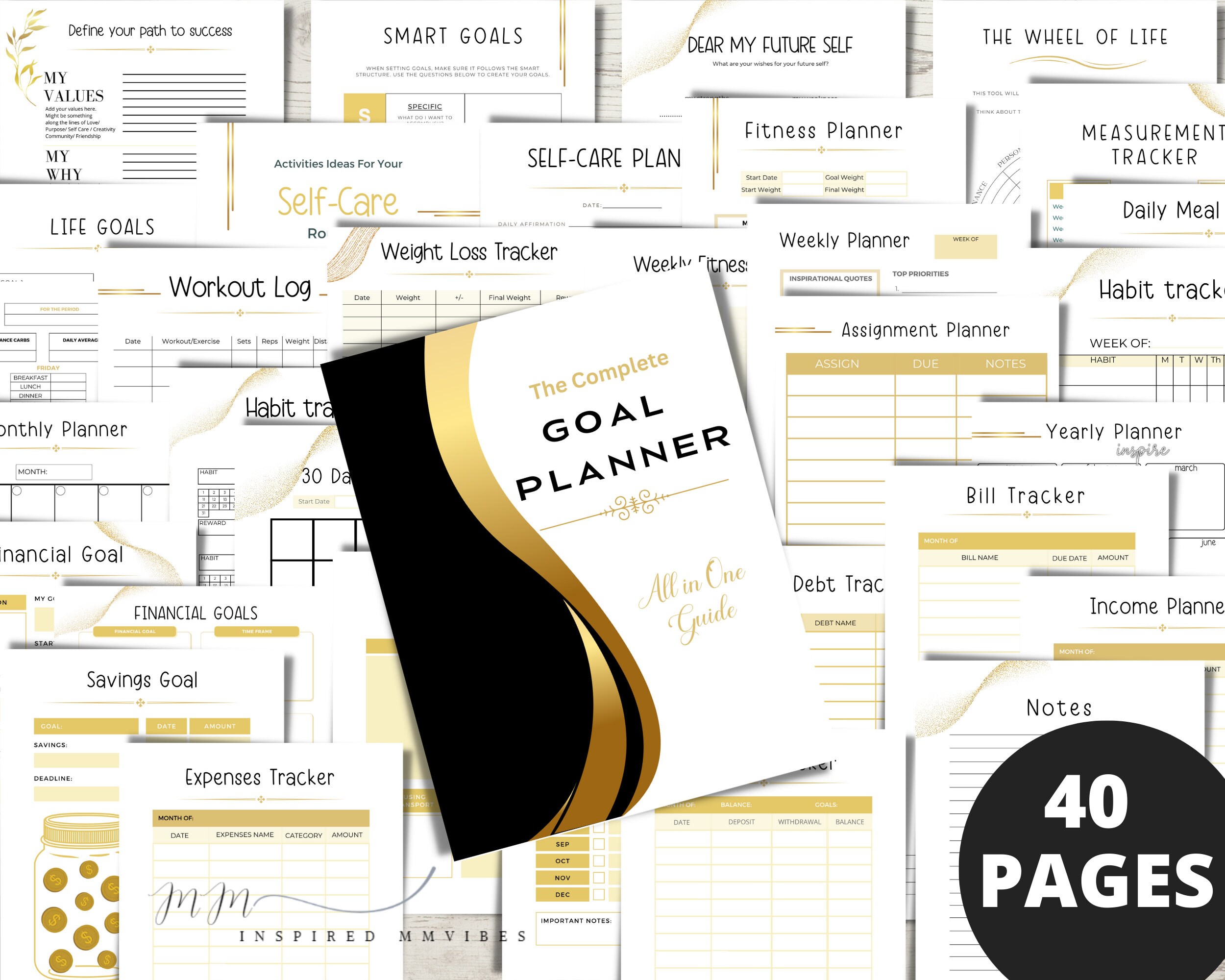 Goal Planner Goal Tracker, SMART Goals, Daily, Weekly, Monthly, Yearly ...