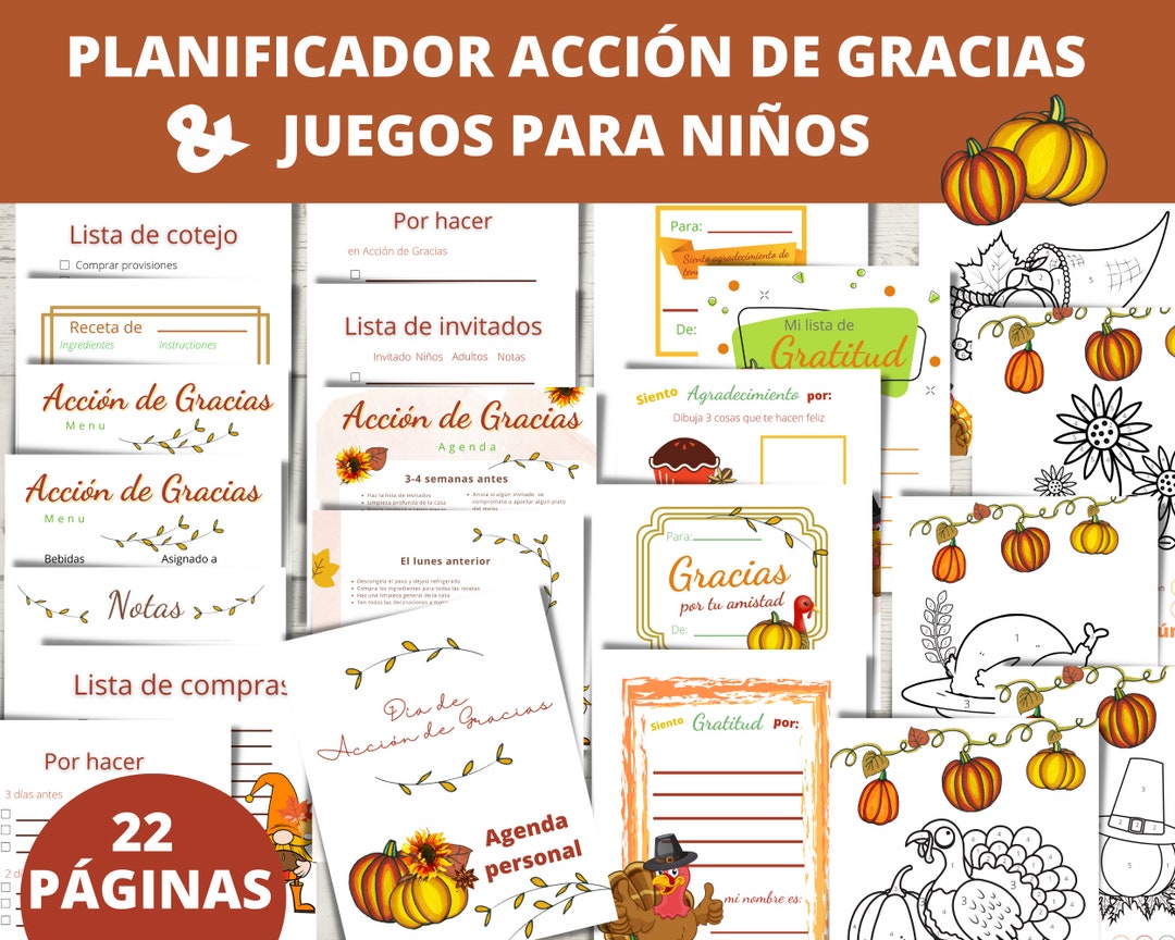Planificador Para La Fiesta De Acción De Gracias, PDF Descargable ...