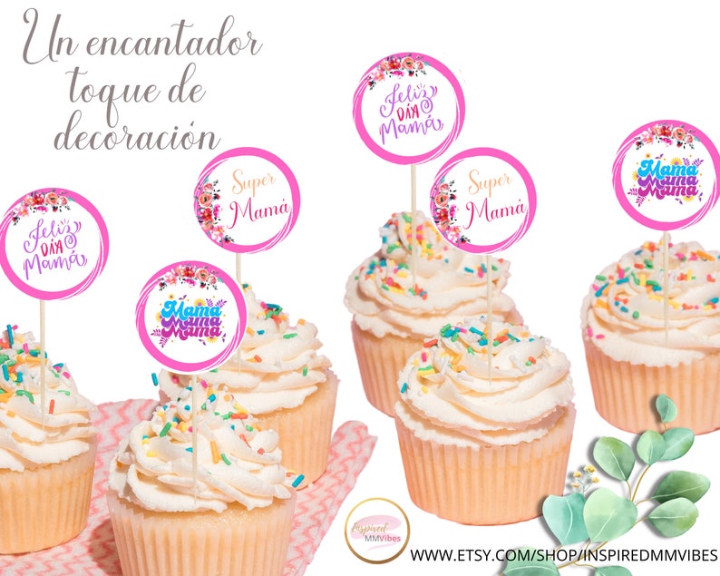 Cupcake Toppers Para El Dia De Las Madres En Espanol Para Imprimir ...