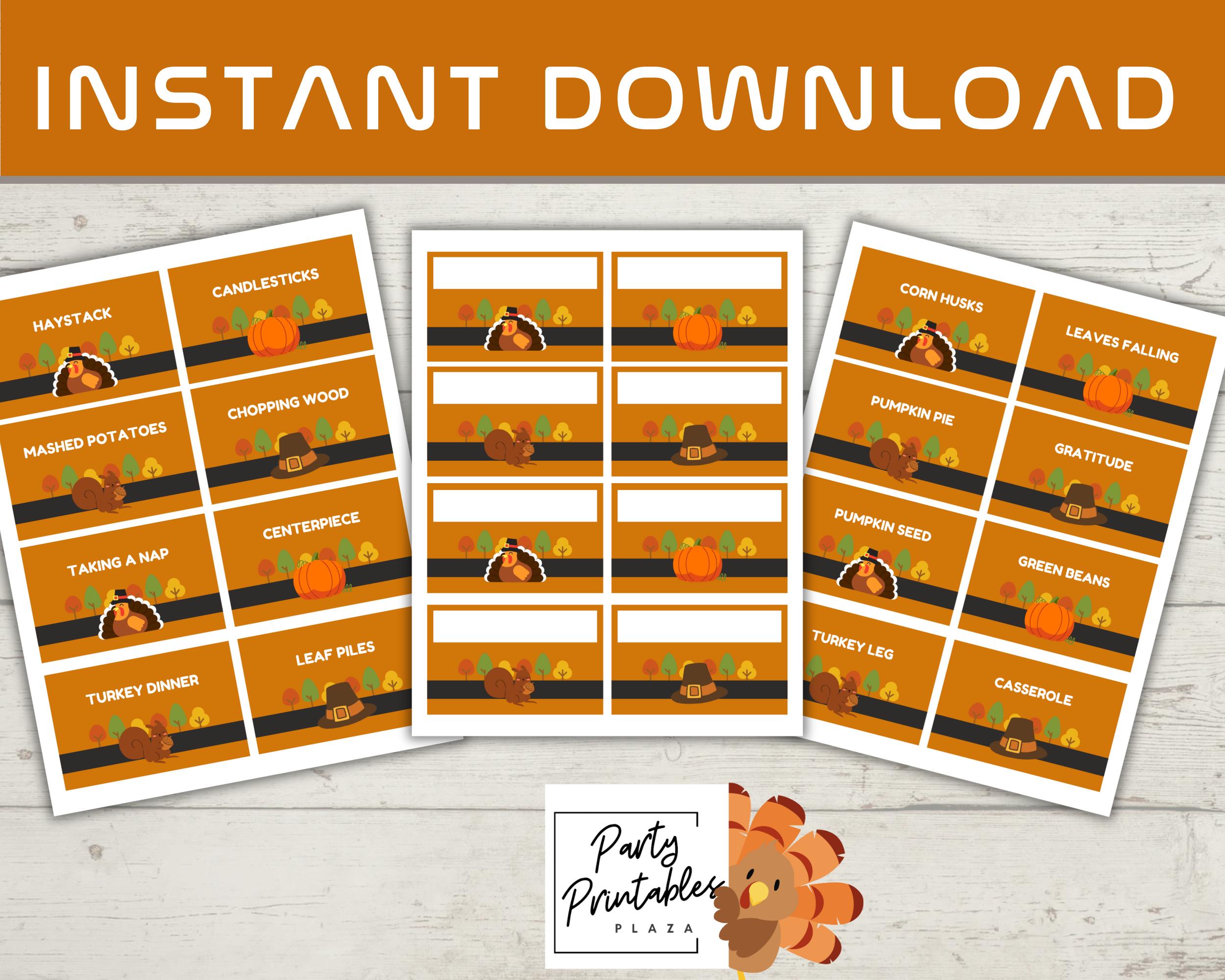 Thanksgiving Party Games Printable Bundle Family and Friends Fun ...