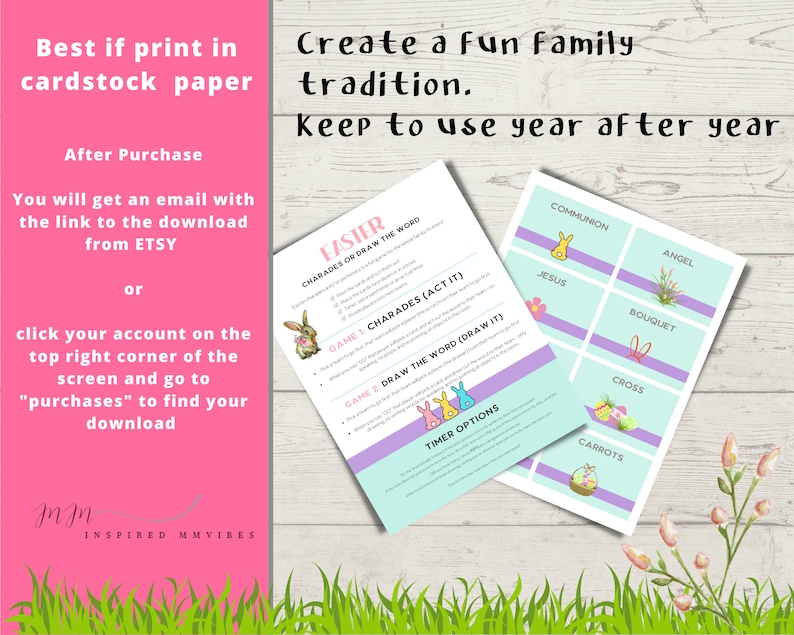 Easter Charades Family and Friends Fun Game Cards/ Ester Printable ...