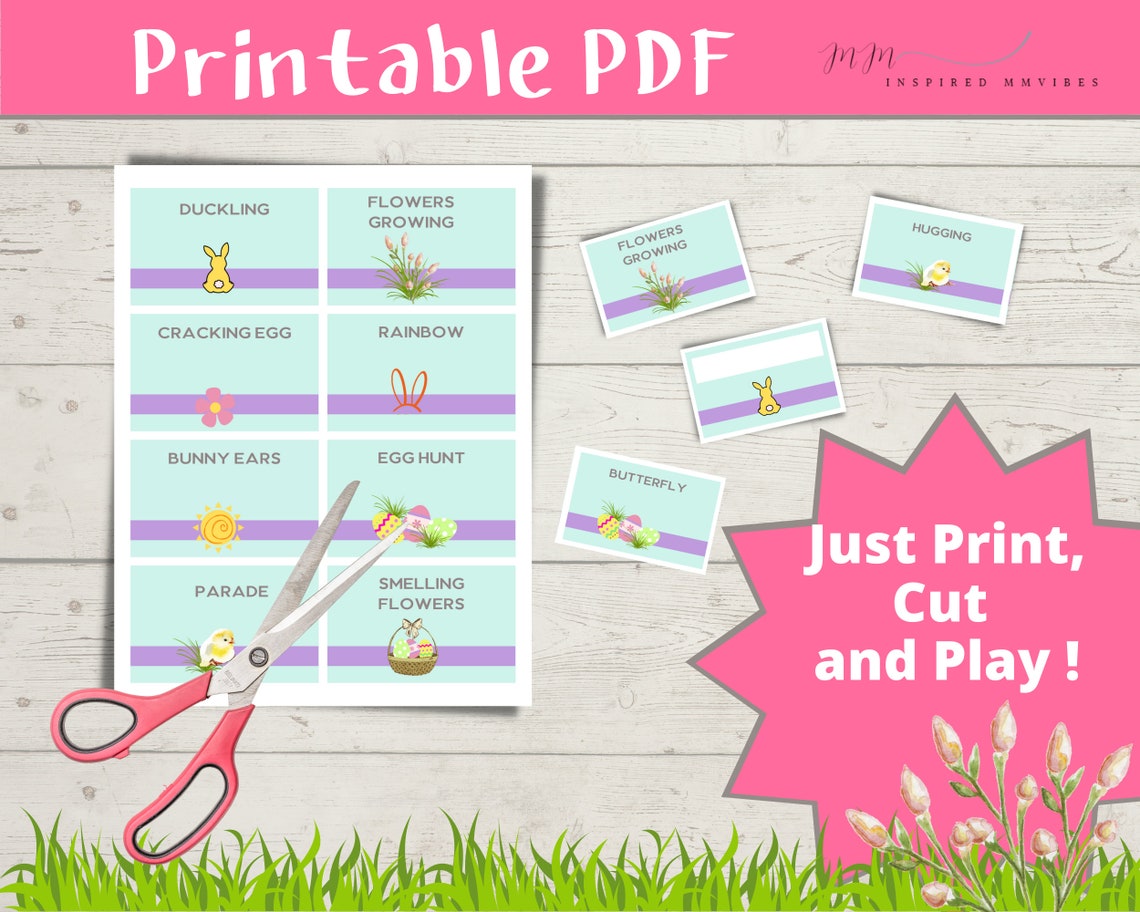 Easter Charades Family and Friends Fun Game Cards/ Ester Printable ...