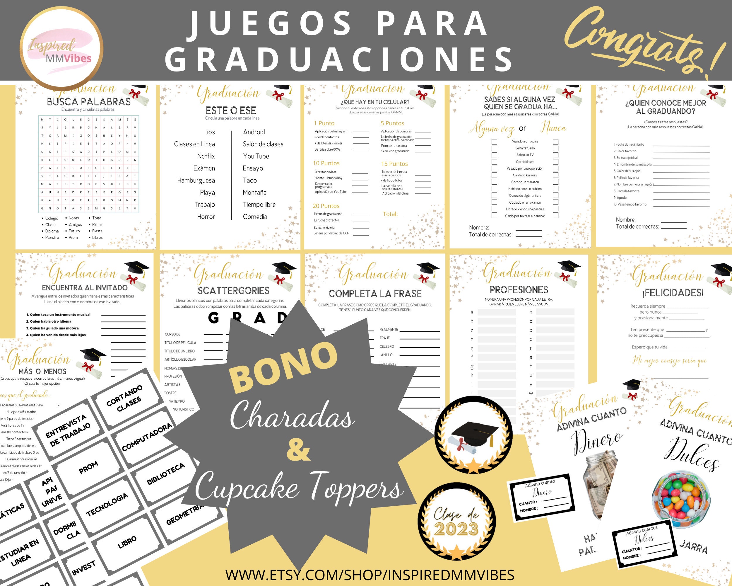 Graduation Party Games Printable Bundle En Español, Actividades Para ...