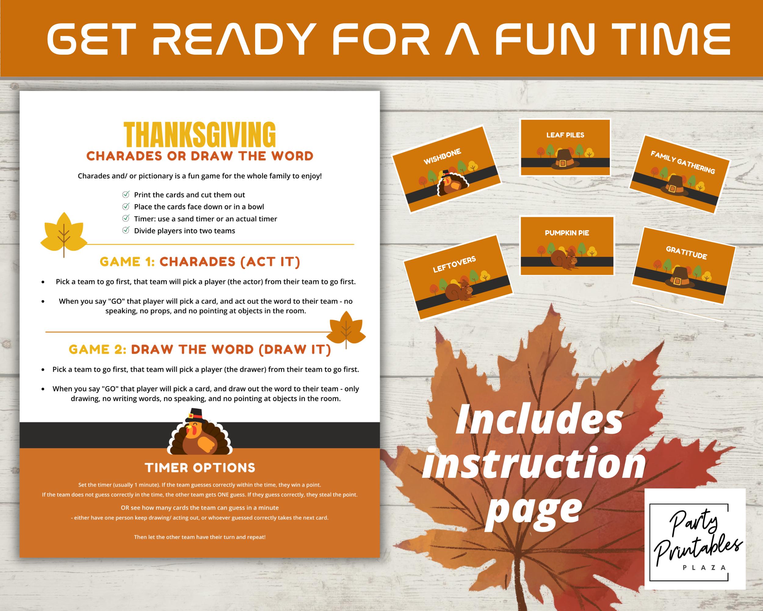 Thanksgiving Party Games Printable Bundle Family and Friends Fun ...